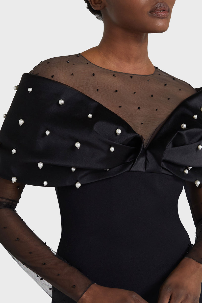 Amy Pearl Embellished Silk Gown | Safiyaa | BySymphony